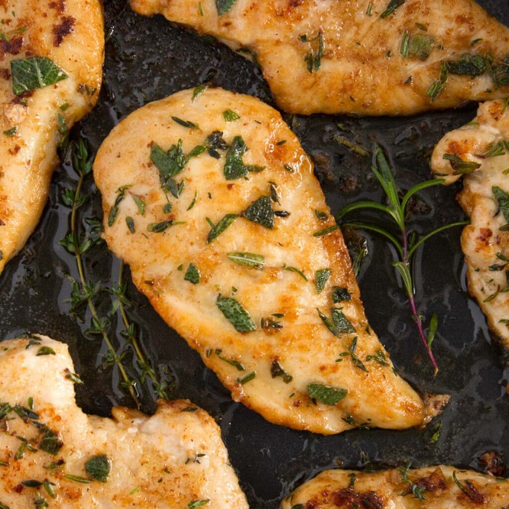 Skillet Chicken with Brown Butter and Fresh Herbs - Borrowed Bites