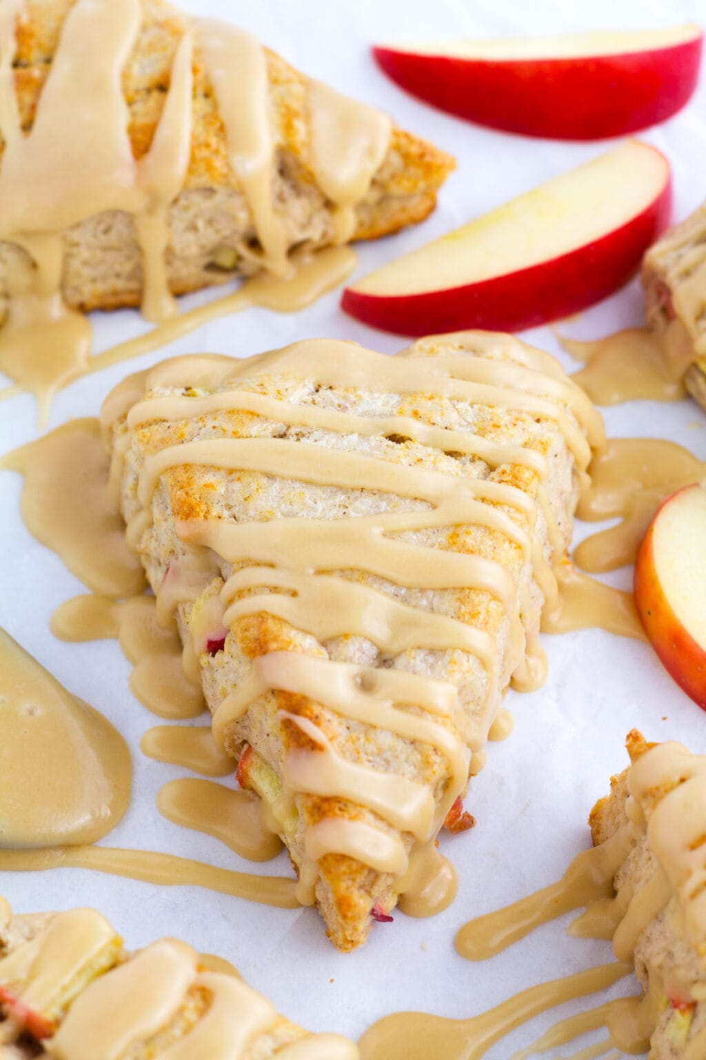 Moist Apple Scones with Maple Glaze - Borrowed Bites
