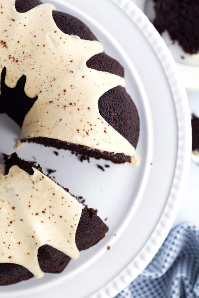 Moist Chocolate Kahlua Cake (easy from scratch!) - Borrowed Bites