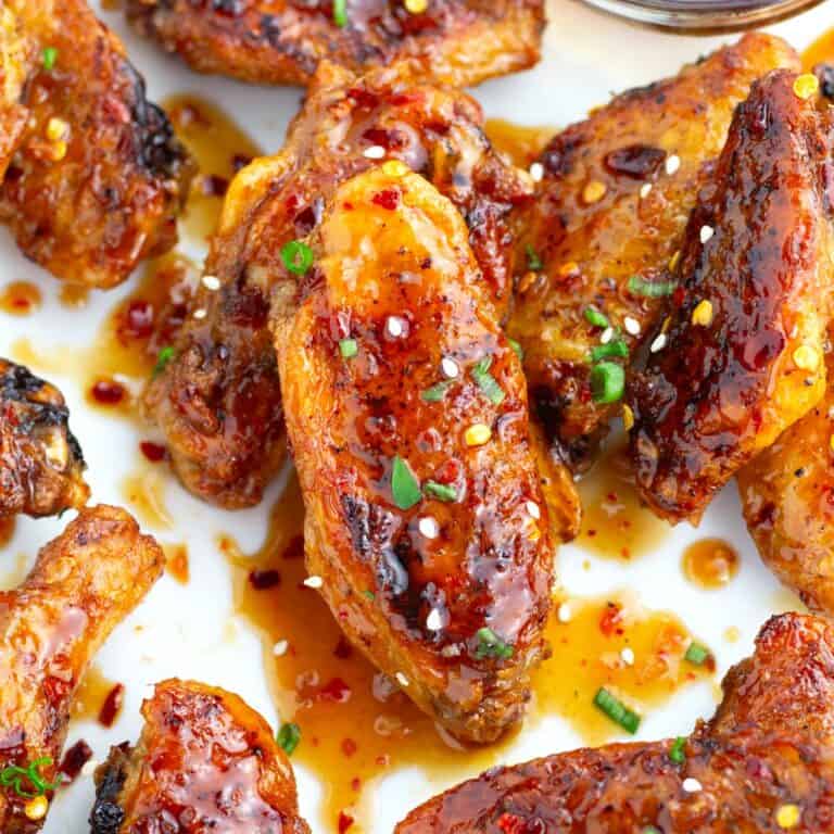 Easy Sweet Chili Chicken Wings (Crispy & Baked!) - Borrowed Bites