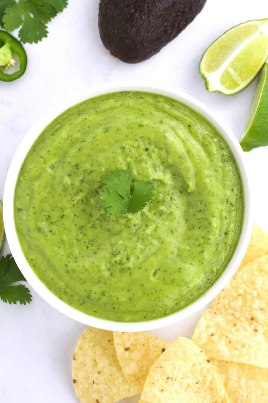 The Easiest Avocado Green Salsa (5 Ingredients!) - Borrowed Bites