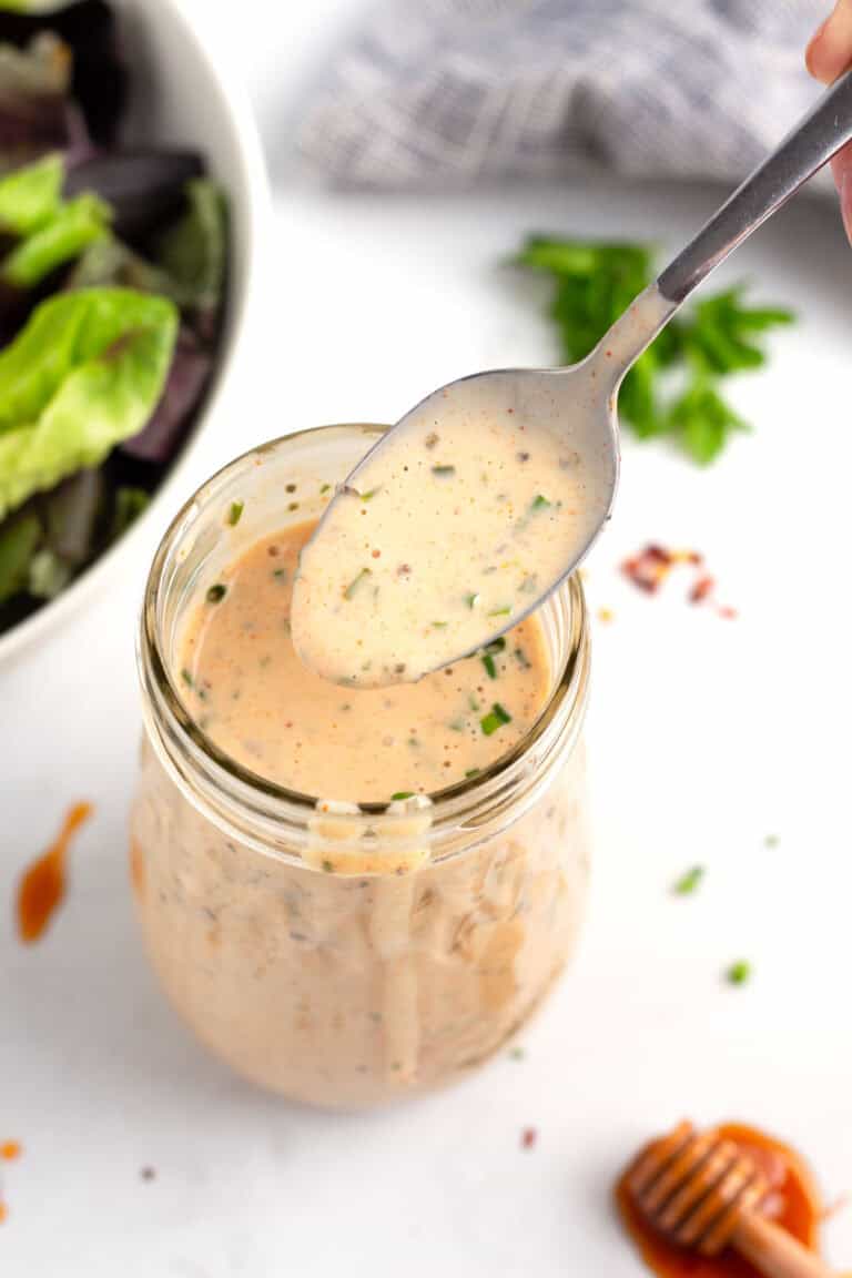 Easy Hot Honey Ranch Recipe (Irresistible Dressing!) - Borrowed Bites