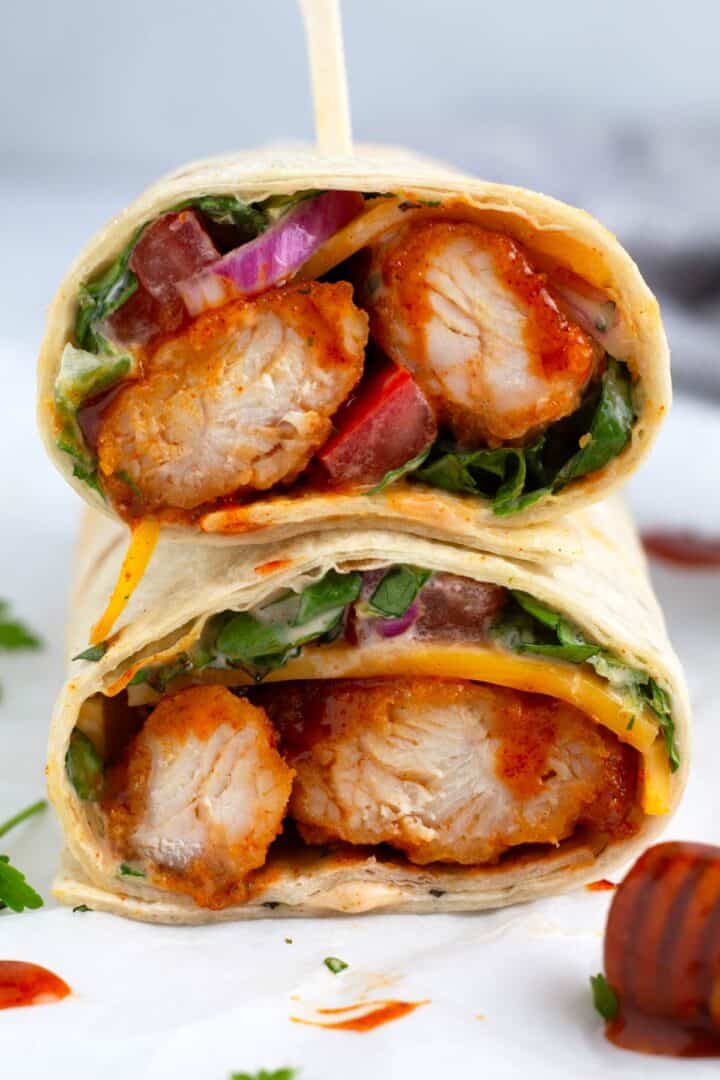 Hot Honey Chicken Wrap Recipe - Borrowed Bites