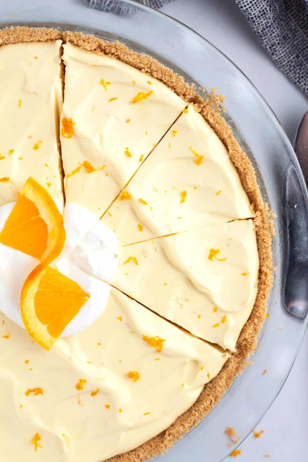 No Bake Orange Creamsicle Pie Recipe (Homemade!) - Borrowed Bites