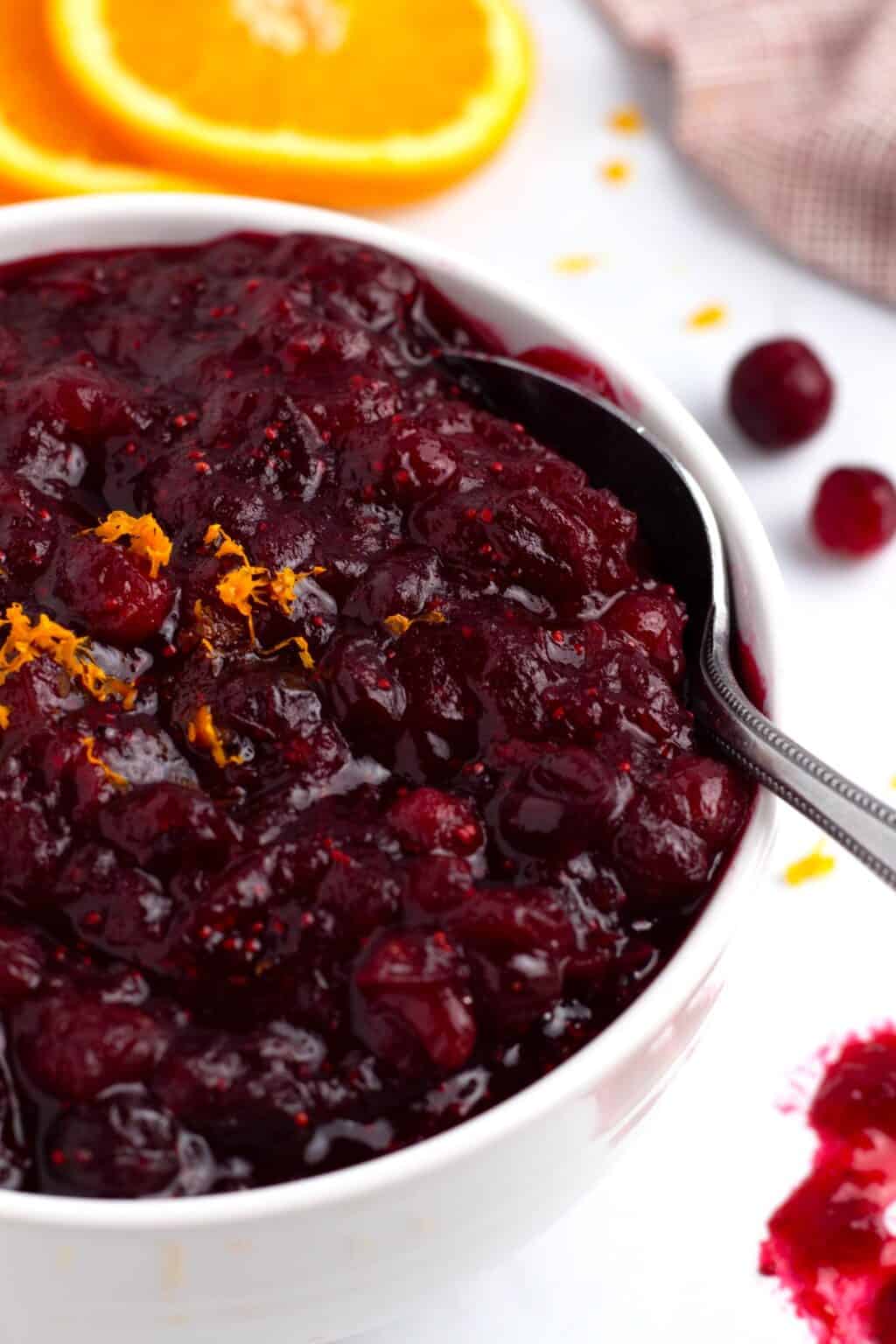 Quick & Easy Cranberry Sauce with Grand Marnier - Borrowed Bites