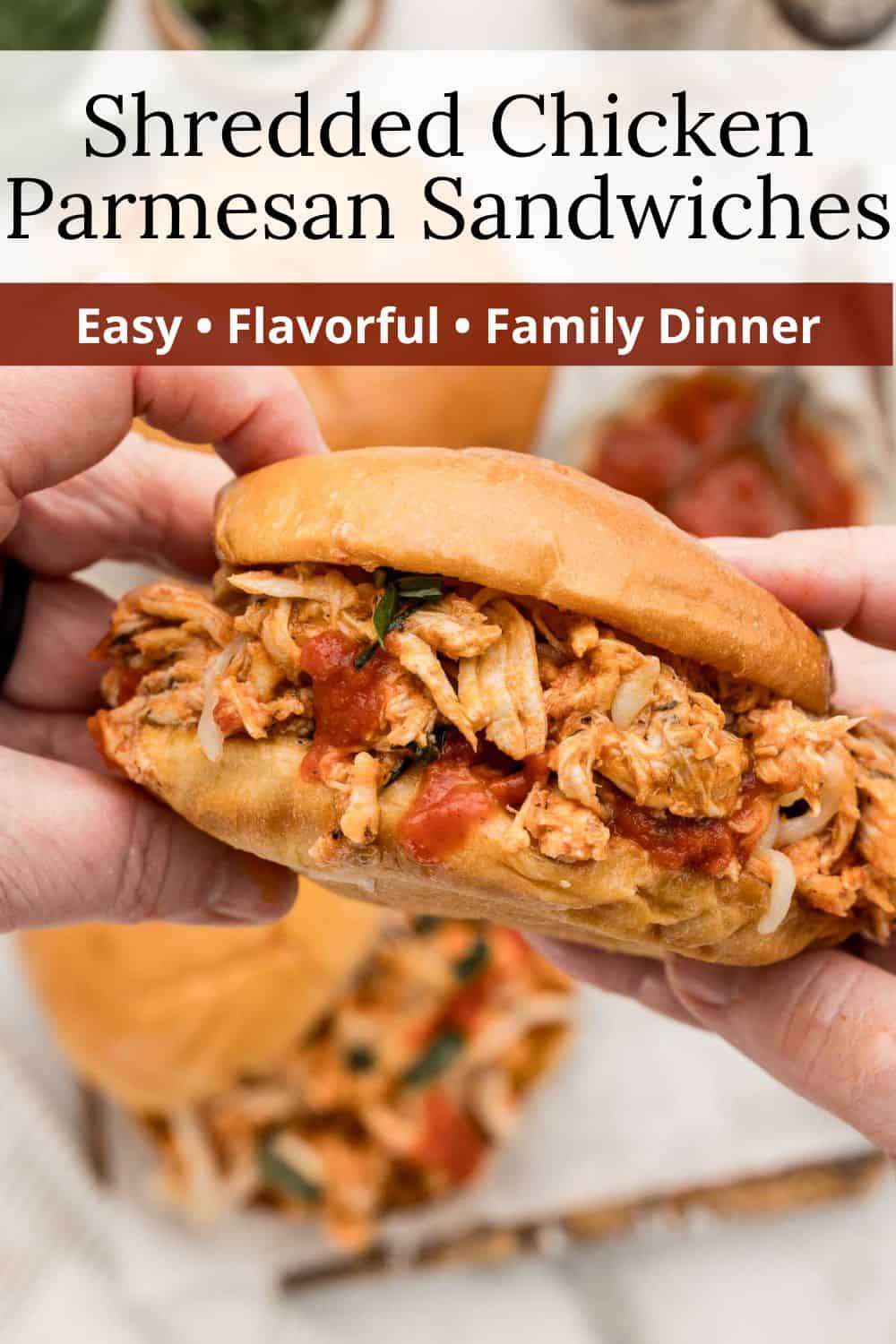 Easiest Shredded Chicken Parmesan Sandwiches (Slow Cooker!) - Borrowed ...