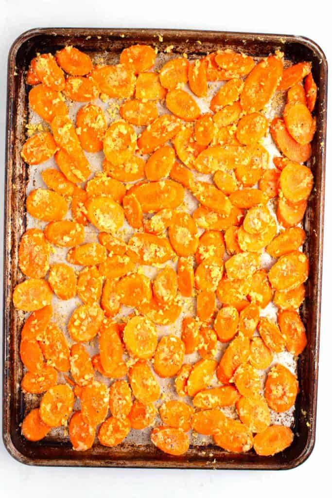 Garlic Parmesan Roasted Carrots Recipe - Borrowed Bites