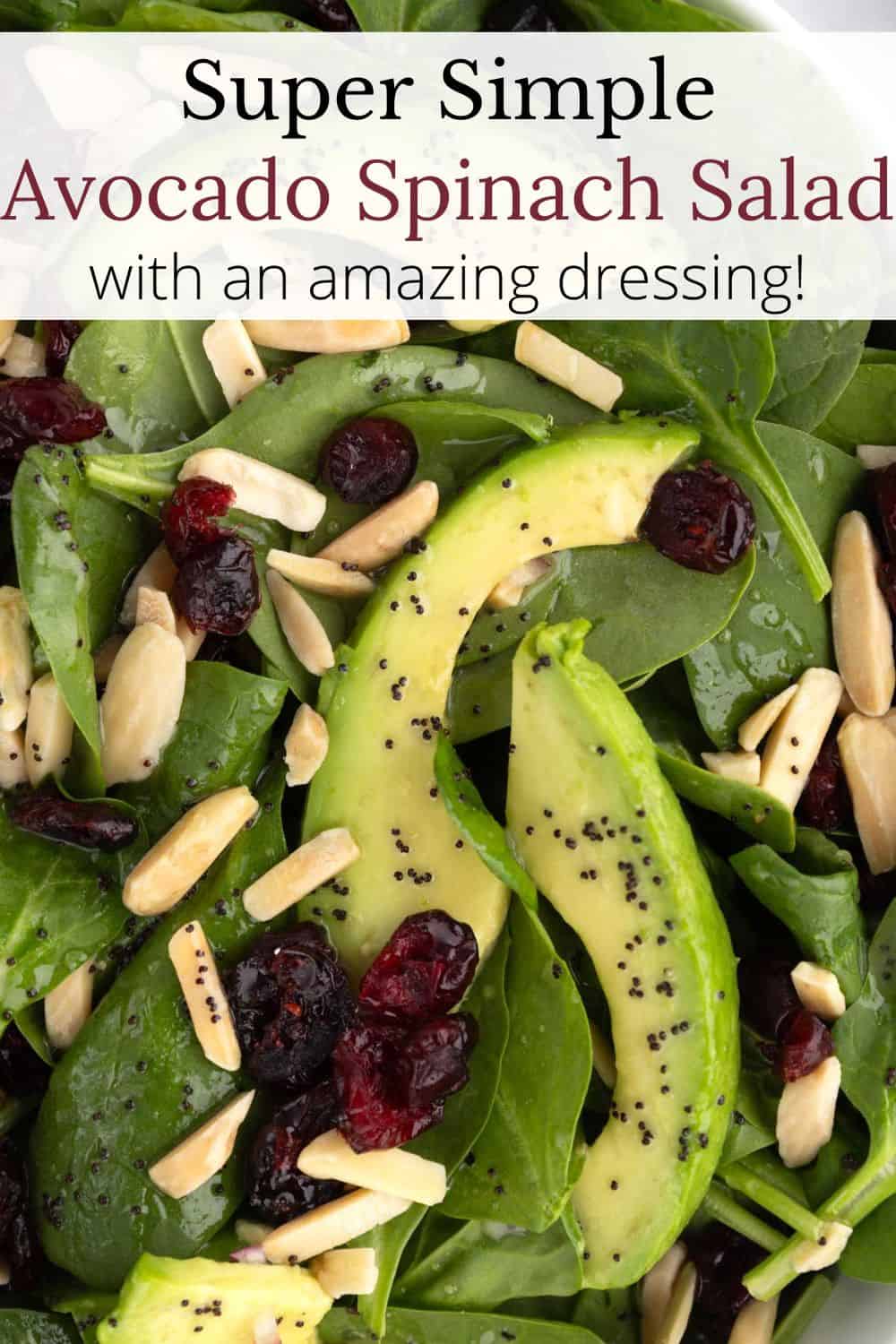 Spinach Avocado Salad (with 3 Minute Dressing!) - Borrowed Bites