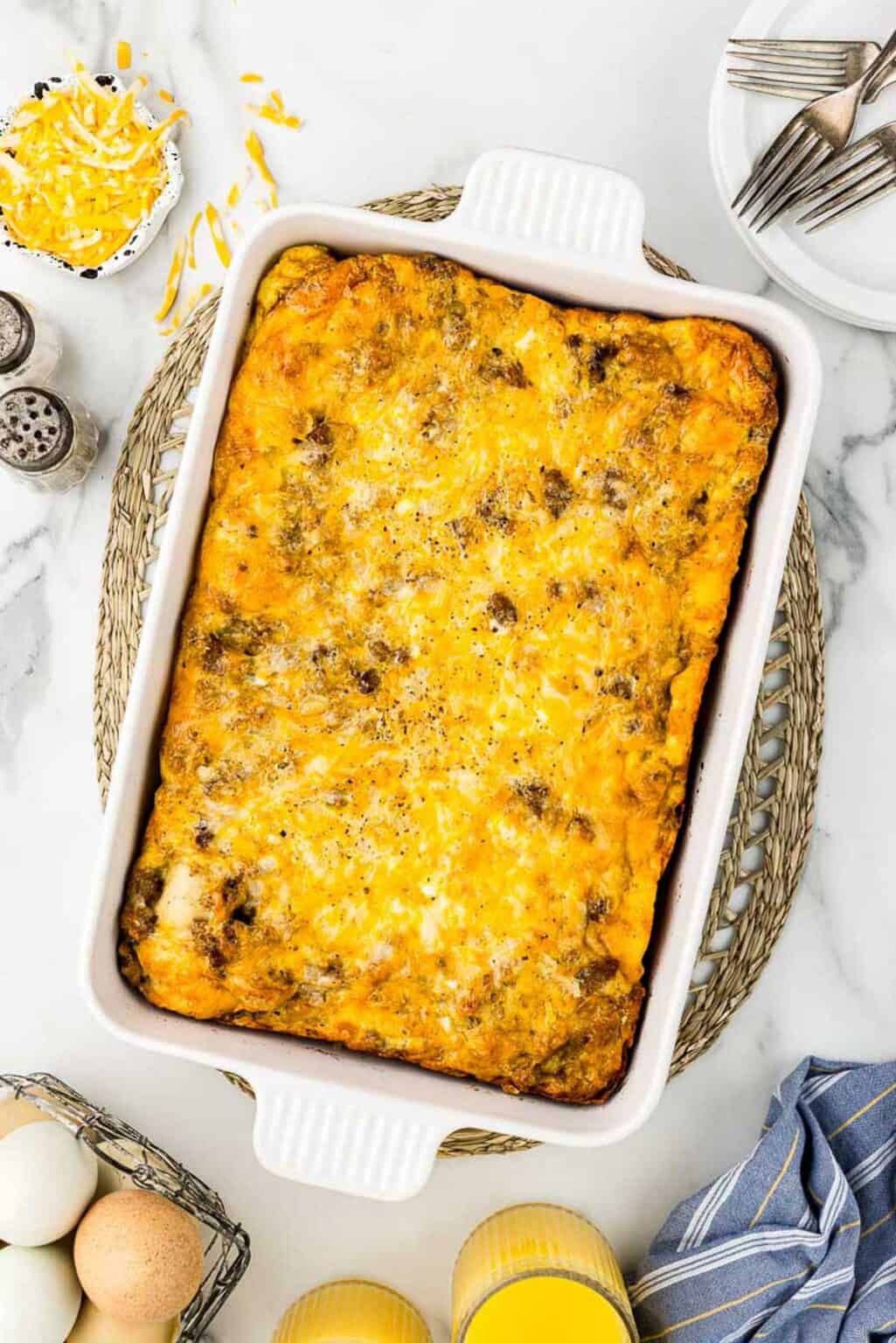 Easy Breakfast Biscuit Bake (Just 5 Ingredients!) - Borrowed Bites
