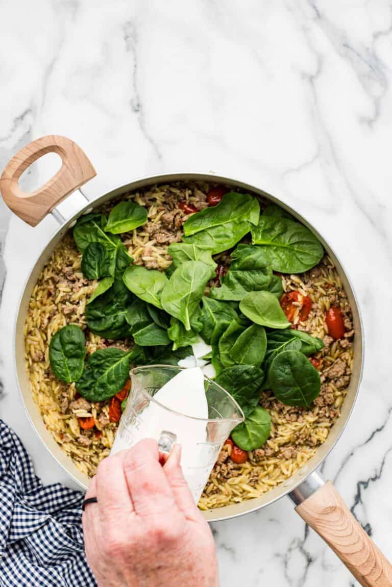 One Pot Hot Honey Orzo Recipe (25 Minute Dinner) - Borrowed Bites