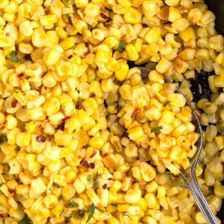 Hot Honey Skillet Corn Recipe (With Frozen Corn!) - Borrowed Bites