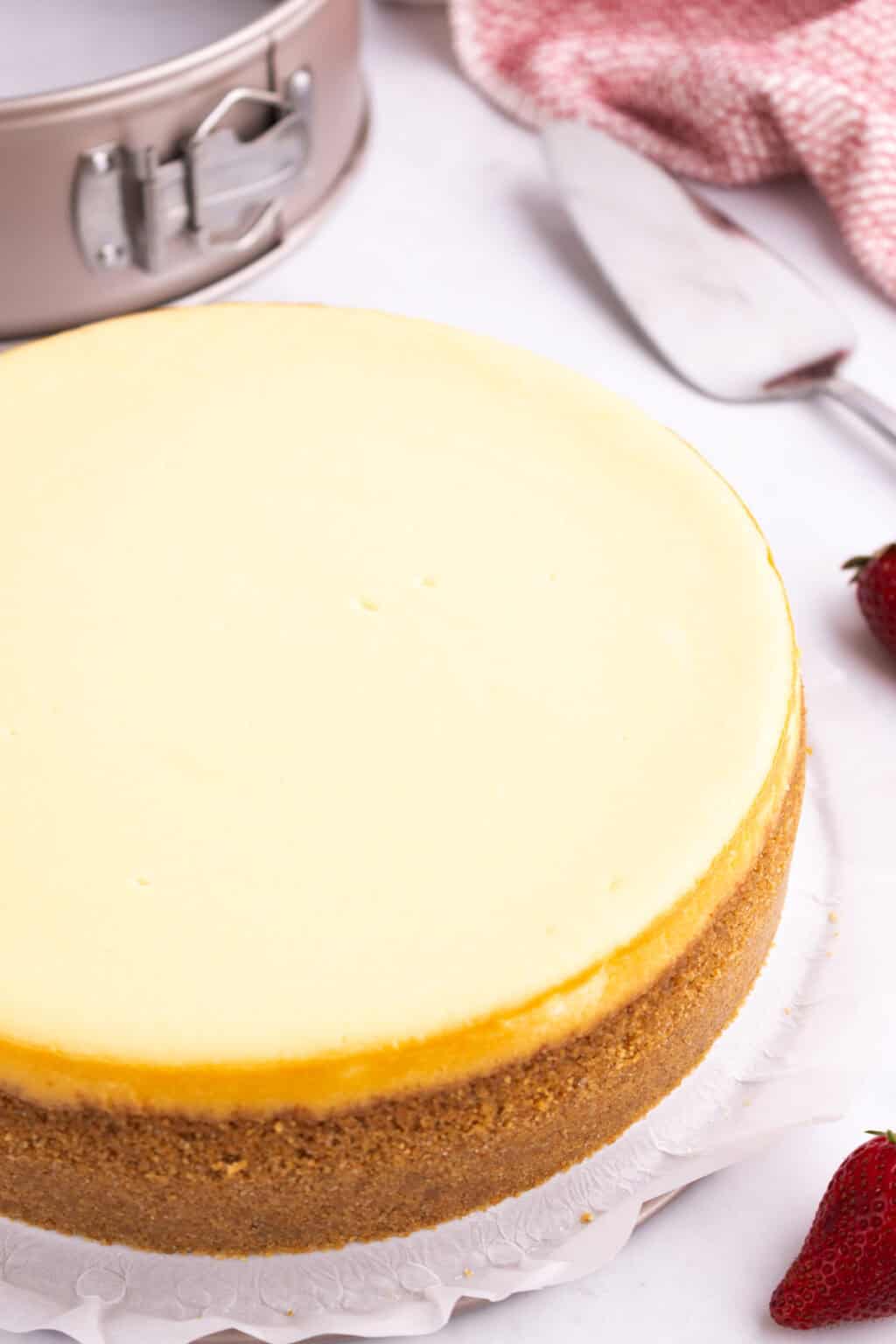 The Easy Way to Bake a Cheesecake without a Water Bath - Borrowed Bites