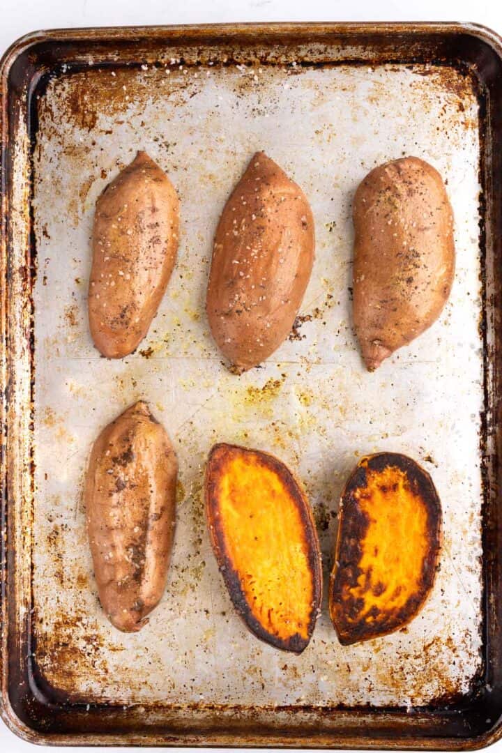 Baked Sweet Potato Halves (Quick & Easy!) - Borrowed Bites